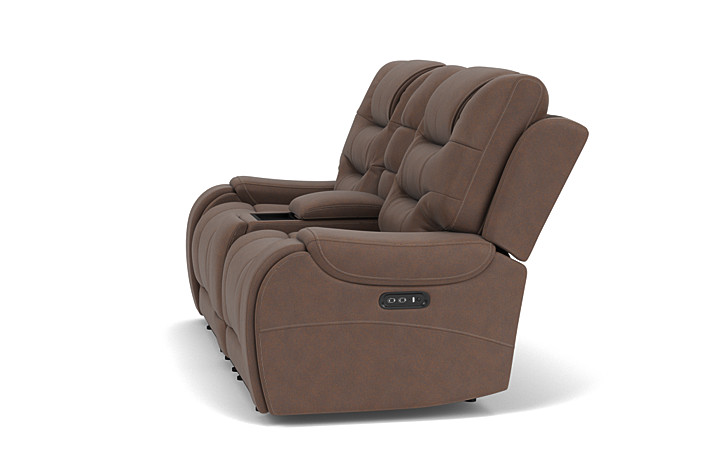 Estilo 2 Power Console Loveseat in Gray Loveseats Living Room